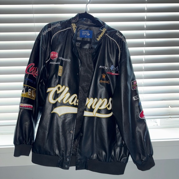Aelfric Eden | Jackets & Coats | Aelfric Eden Black Leather Racing ...